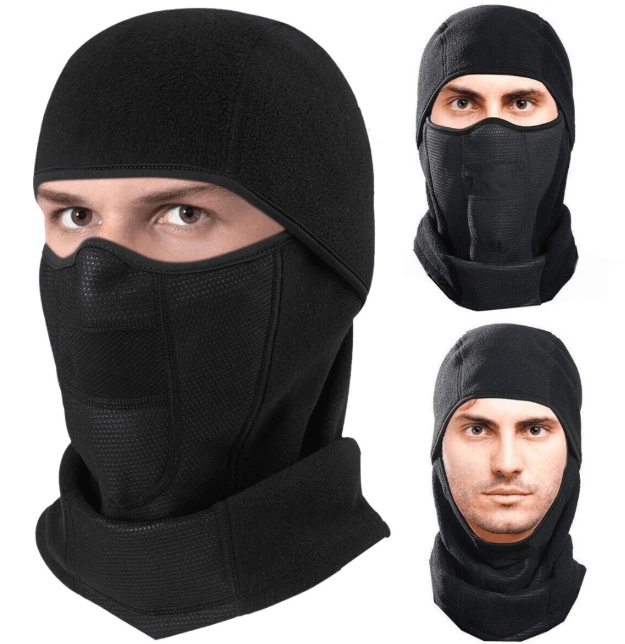 Windproof Fleece Blacklava | Full-Face Cold Weather Mask for Bikers for ...